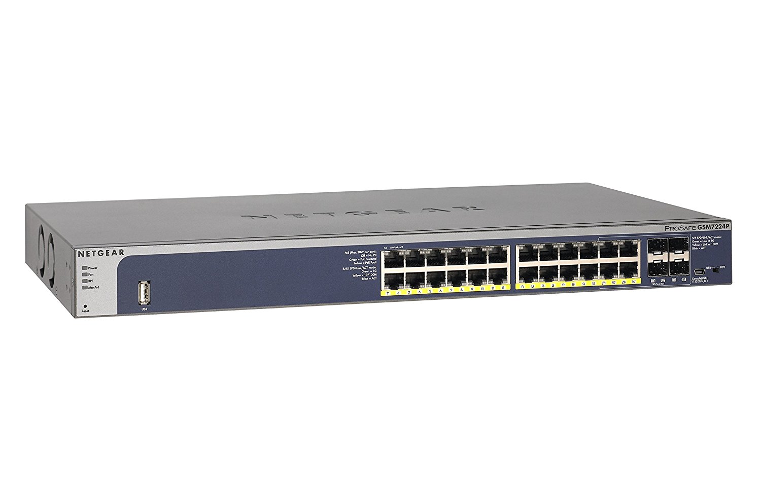 Netgear M4100-24G/380W PoE+ 24-Port Fully Managed Switch REFURB GSM722